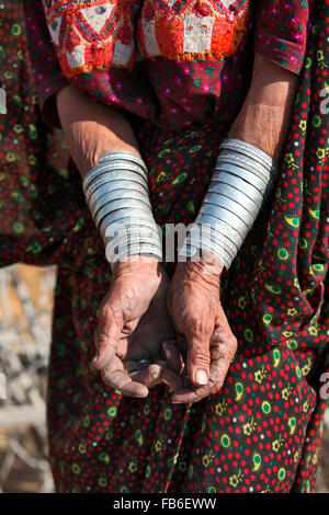 Fakirani Jat tribe, traditional silver jewelry, Kutch District, Gujarat ...