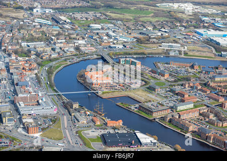 Aerial view of Teesside. North Tees Hospital. 28th July 1995 Stock ...