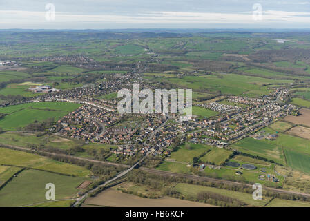 An aerial view of the North Derbyshire village of Tupton Stock Photo ...
