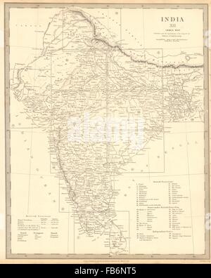 INDIA. Index Map. Lists British French Portuguese Danish states. SDUK ...