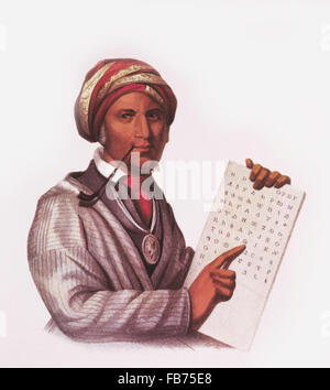 Sequoyah, or George Guess, inventor of the Cherokee alphabet (properly ...