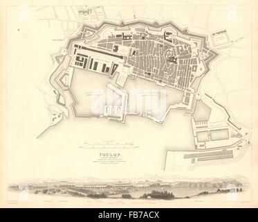 TOULON vintage town city plan de la ville. Var, 1930 vintage map Stock ...