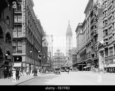 Philadelphia, Pennsylvania, Market Street from Eighth, circa 1900 Stock ...