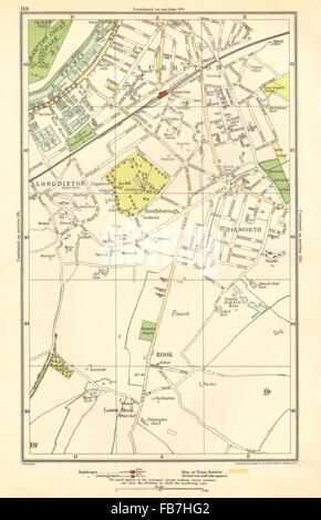 SURBITON. Hook, Long Ditton, Tolworth, Southborough, Surbiton, 1933 old ...