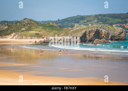 Cuarezo beach in Noja. Santander. Cantabria. Spain. Europe Stock Photo ...