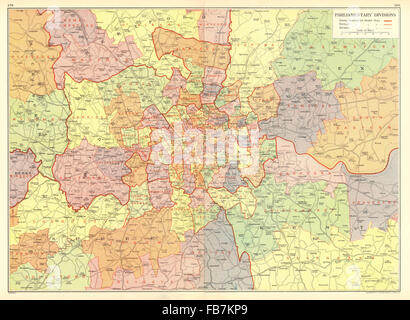 LONDON. Parliamentary Divisions Constituencies Seats Boroughs, 1933 old ...