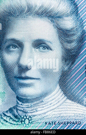 Kate Sheppard on new updated ten dollar $10 New Zealand polymer kiwi ...