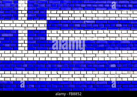 The National Flag of Greece painted on a wooden wall Stock Photo - Alamy