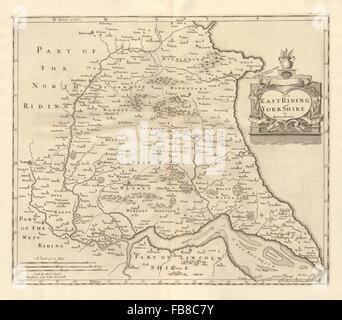 EAST RIDING OF YORKSHIRE by ROBERT MORDEN from Camden's Britannia 1695 ...