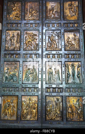 The Holy Door entrance to Saint Peter's Cathedral in the Vatican. The ...