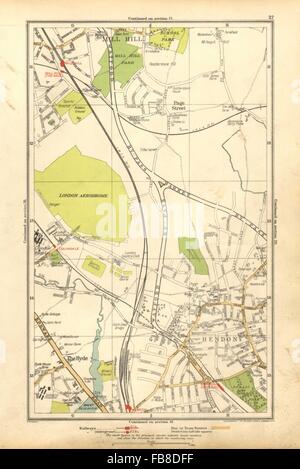 HENDON: The Hyde, Mill Hill, Colindale, Edgware, Southfields, 1923 ...