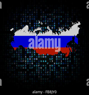 Russia map flag on hex code illustration Stock Photo - Alamy