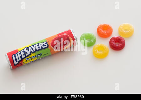 A roll of Original Five Flavour Life Savers candy Stock Photo - Alamy