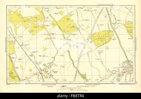 BOREHAMWOOD: Elstree, Barnet, Shenley, Ridge, Monken Hadley, 1937 ...