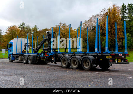 A specialist trailer for carrying huge logs and tree trunks. The lorry ...