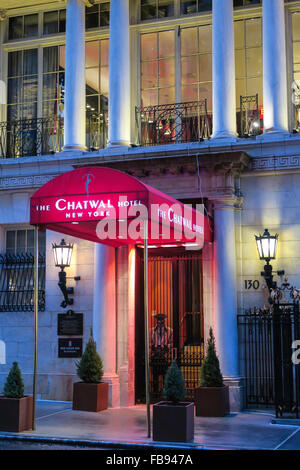 Chatwal Hotel Front Entrance Sign, Times Square, NYC, USA Stock Photo ...