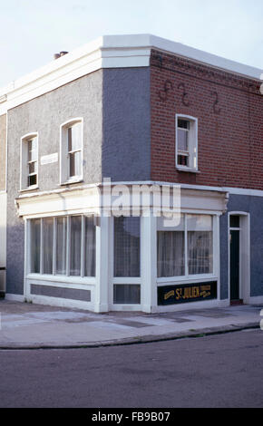 Exterior of former corner shop converted into a house Stock Photo - Alamy
