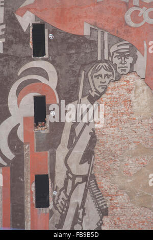Socialist realist mural on a building in Berlin, Germany depicting ...