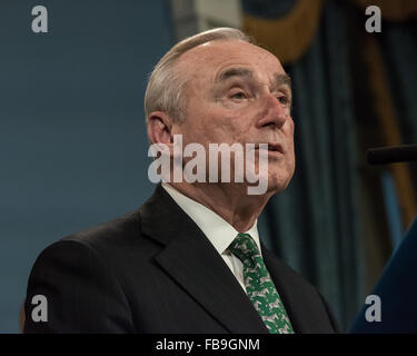 Bill Bratton speaks at public safety announcement by Mayor Eric Adams ...