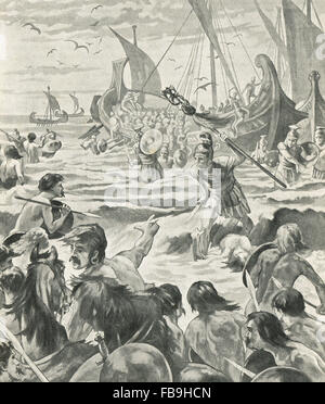 Julius Caesar invaded Britain in 54 BC. landing at Dover, in Kent in ...