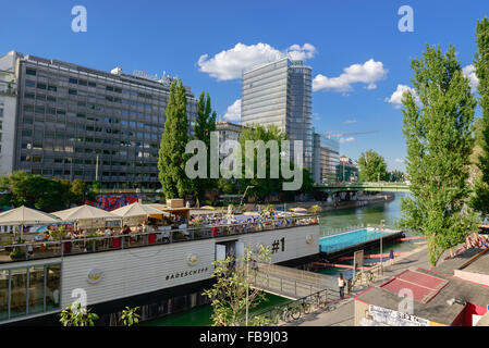 Floating restaurant and pool in Vienna, Austria Stock Photo - Alamy