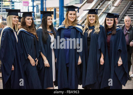 Happy, smiling young women graduands, graduation ceremony Stock Photo ...