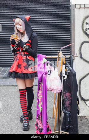 A Japanese girl shopping in the Harajuku Distric, Tokyo, Japan Stock ...