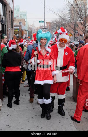 Scenes from the 2015 Santa Con in Brooklyn Featuring: View Where ...