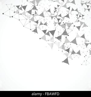 Abstract polygonal vector science background with connecting dots and ...