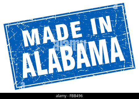 Alabama blue square grunge made in stamp Stock Photo - Alamy