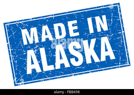Alaska blue square grunge made in stamp Stock Photo - Alamy