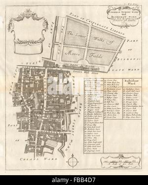 Coleman Street & Bashishaw Wards. Lothbury. City of London. STOW/STRYPE ...
