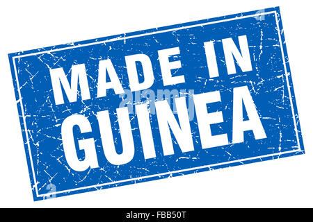 Guinea blue square grunge made in stamp Stock Photo - Alamy
