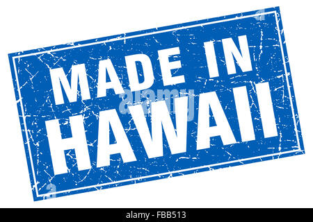 Hawaii blue square grunge made in stamp Stock Photo - Alamy