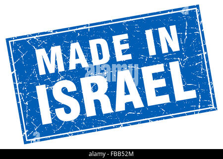 Israel blue square grunge made in stamp Stock Photo - Alamy