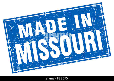 Missouri blue square grunge made in stamp Stock Photo - Alamy