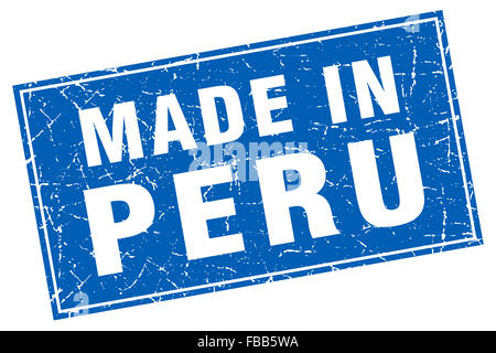 Peru blue square grunge made in stamp Stock Photo - Alamy