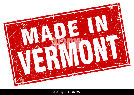 Vermont red square grunge made in stamp Stock Photo - Alamy