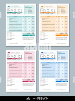 clean blue business invoice template design Stock Vector Image & Art ...