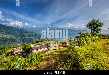 Nepalese village in the Himalaya mountains near Pokhara in Nepal Stock Photo - Alamy