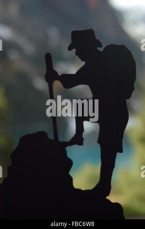 Hiking statue at Lake Louise. Banff National Park. Alberta. Canadian ...