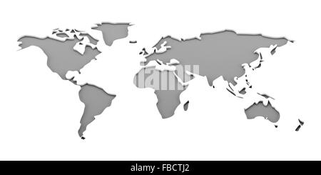 Extruded world map, 3d render Stock Photo - Alamy