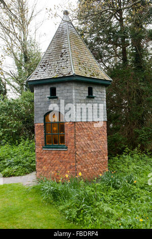 Brick folly or garden shelter in the grounds of the walled garden at ...