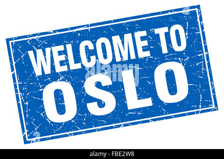 welcome to Oslo blue square grunge stamp Stock Photo - Alamy