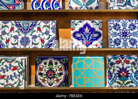 Ottoman ancient Handmade Turkish Tiles with floral patterns Stock Photo ...