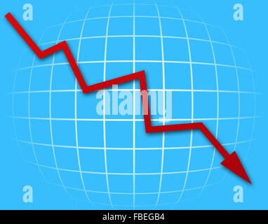 Arrow graph going down Stock Photo - Alamy