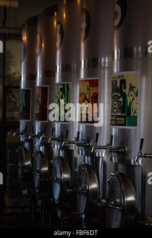 A tank bar at Howling Hops in Hackney Wick, London Stock Photo - Alamy