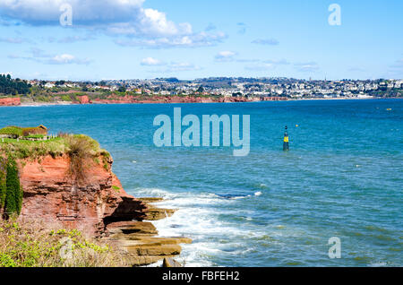 Looking across Paignton and Torbay from Preston, Devon, England Stock ...