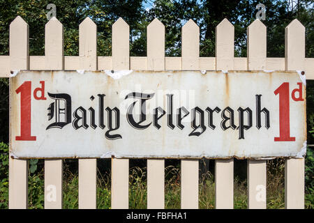 Daily Telegraph sign at Sheffield Park Station Stock Photo - Alamy