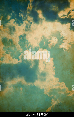 Retro image of storm clouds with grunge Stock Photo - Alamy